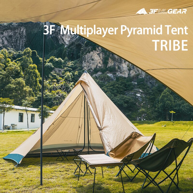 Tribe Pyramid Tipi Tent 4-6 person Large Windproof Family Tent Waterpr