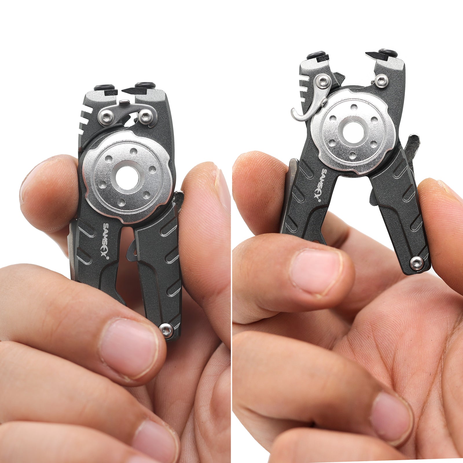 Fly Fishing Knot Tying Tool, 6 in 1 Braided Line Cutter, Hook Sharpene